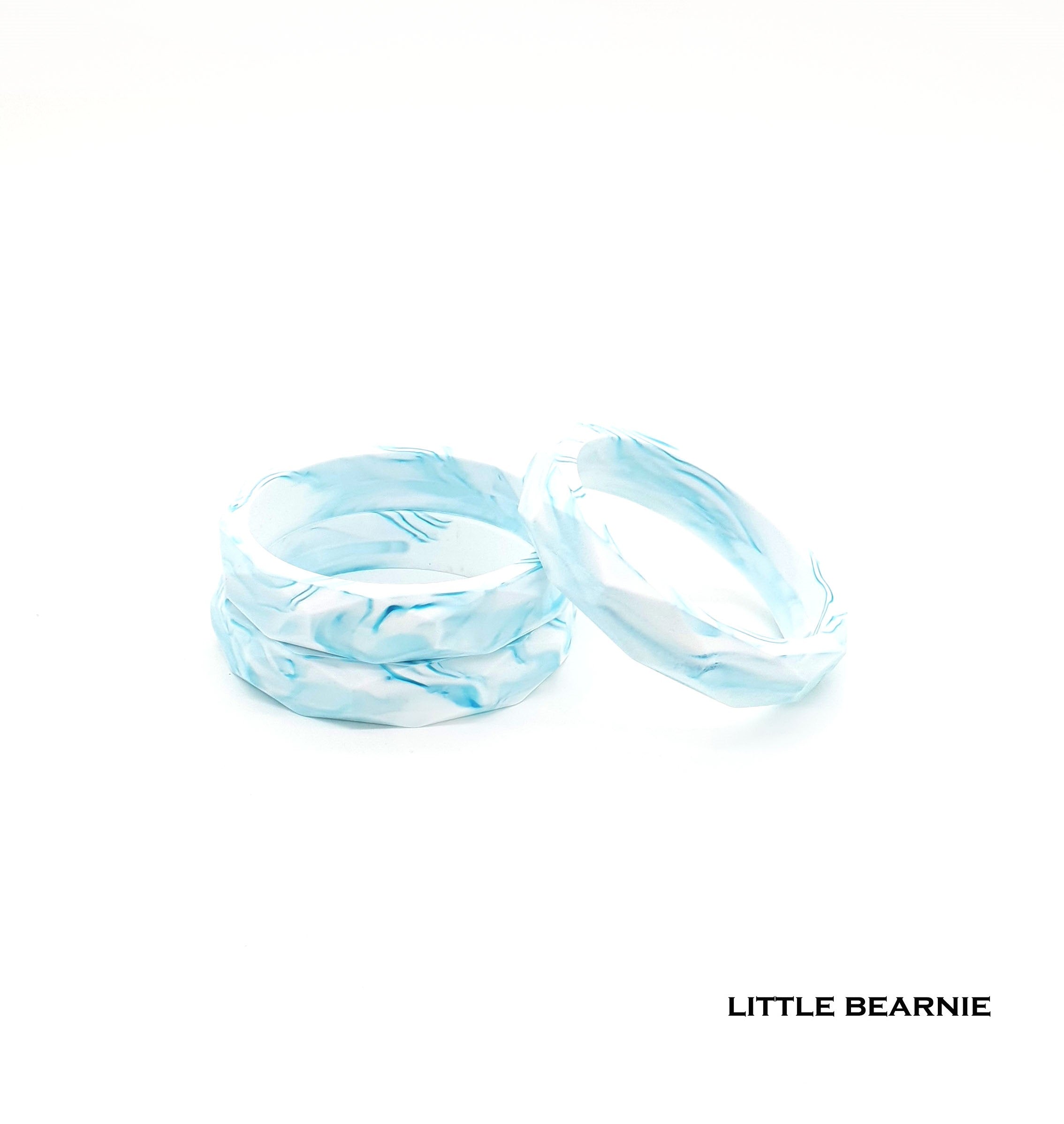 Stylish Teething Bangle - Marble Designed (Teal) | Little Bearnie
